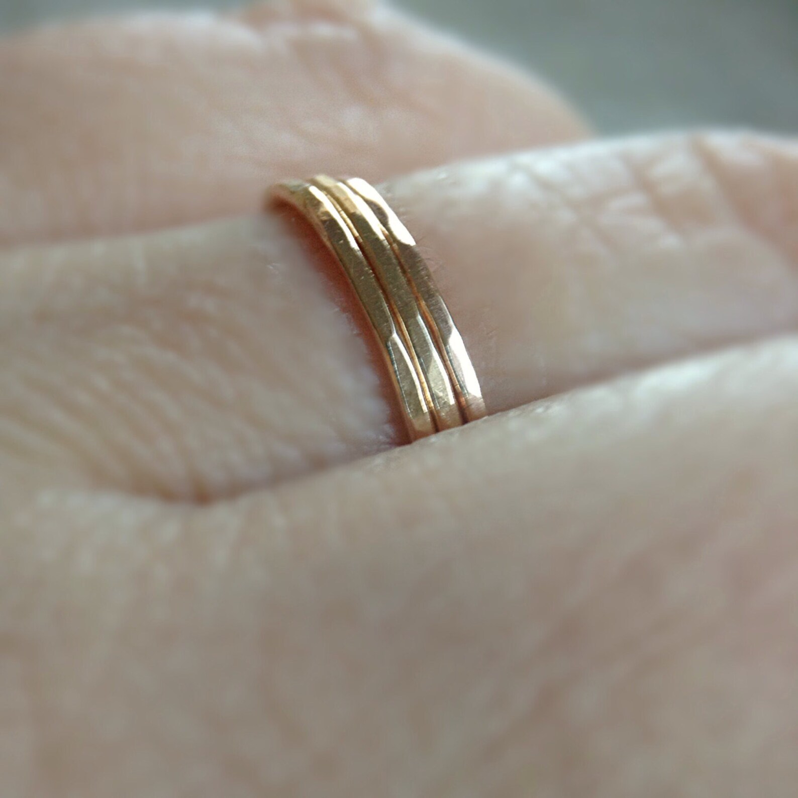 Set of 3 Gold Stacking Rings for Women Minimalist Ring 14k | Etsy