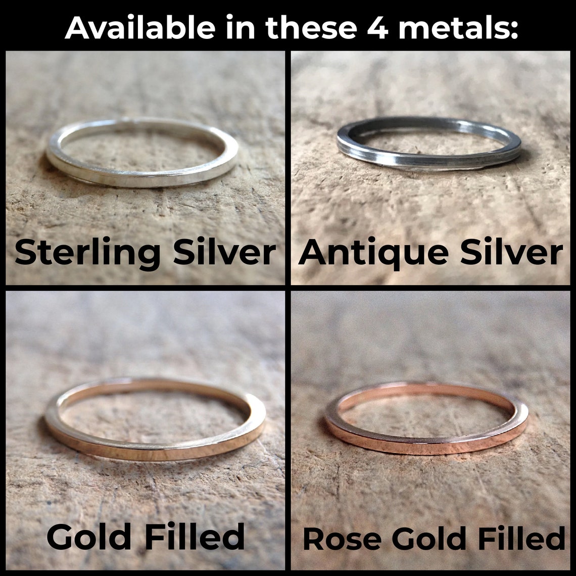 Sterling Silver Square Ring Square Band Sterling Silver Ring - Etsy