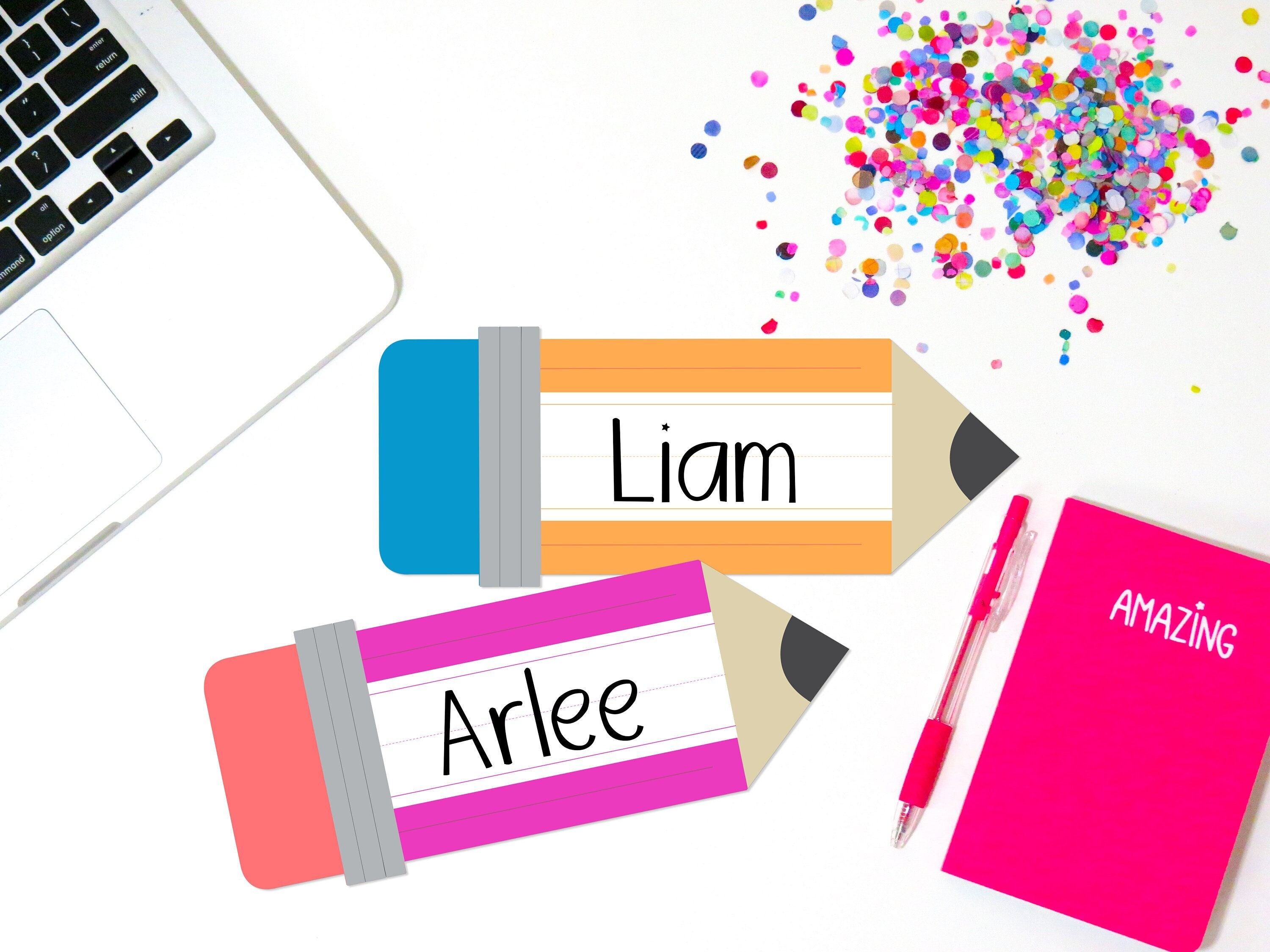 Back to School - Desk Name Tags - Cubby Tags - for the Classroom- Neon ...