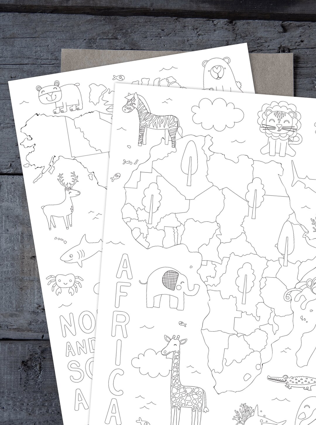 Color Your Own Maps- Digital Artwork for Teachers + Classroom - Etsy