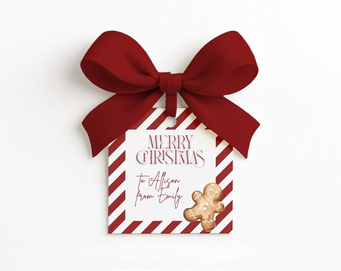 Editable Gingerbread Man Gift Tags Editable Christmas Gingerbread Man ...