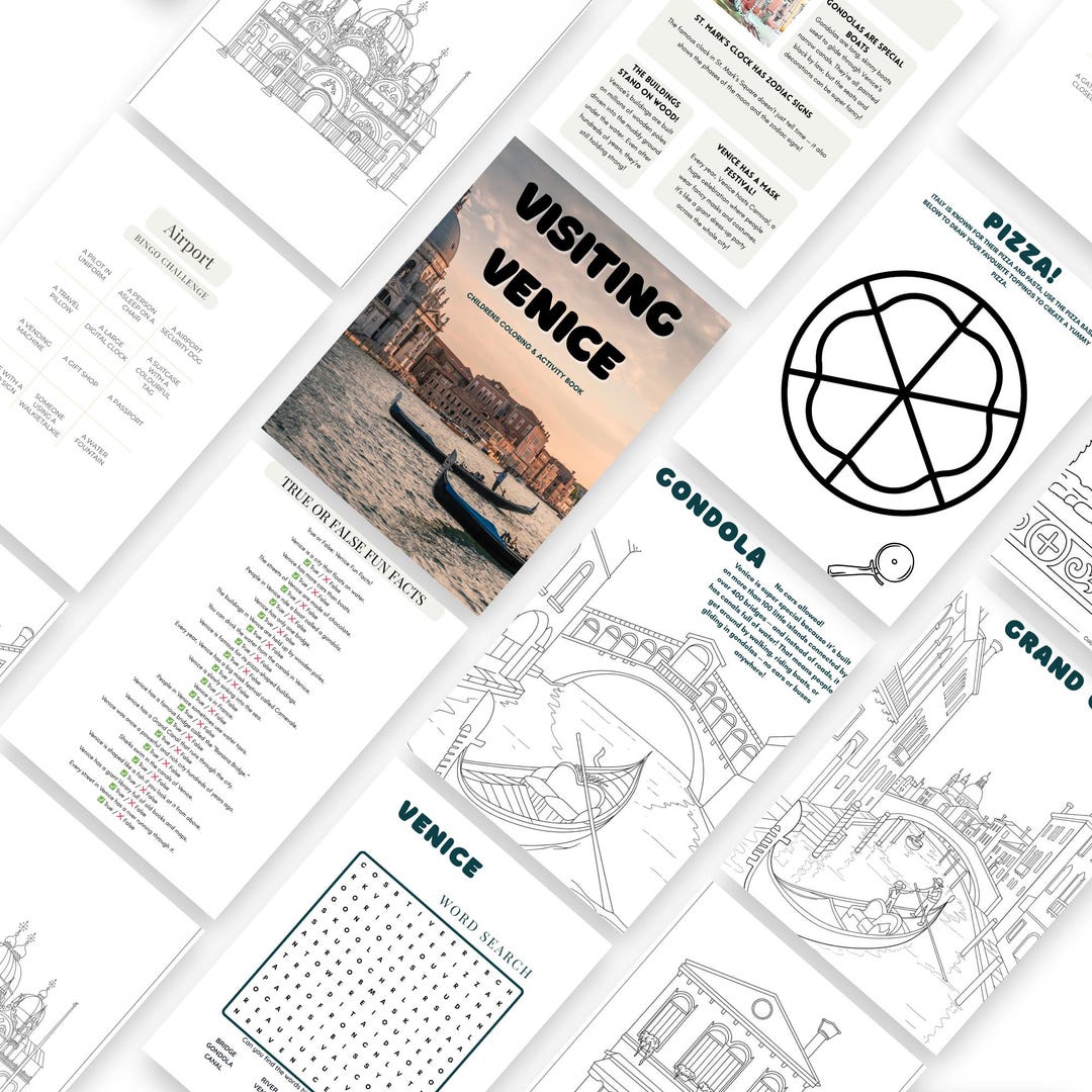 Flight Fun: Children's Venice Activity Pack, Venice Coloring Pages ...
