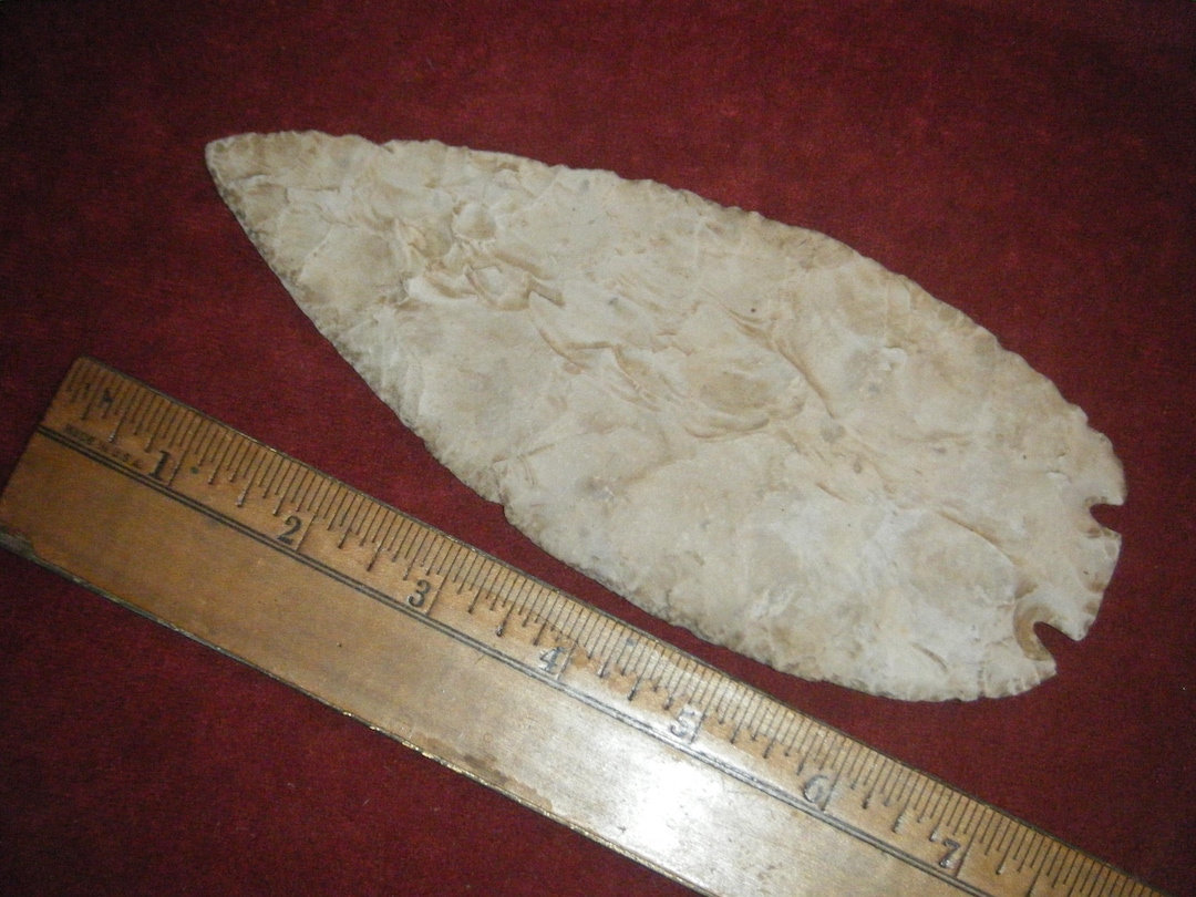 Arrowhead Indian Spearhead, 7 In. Base Tang Knife From Sabine River ...