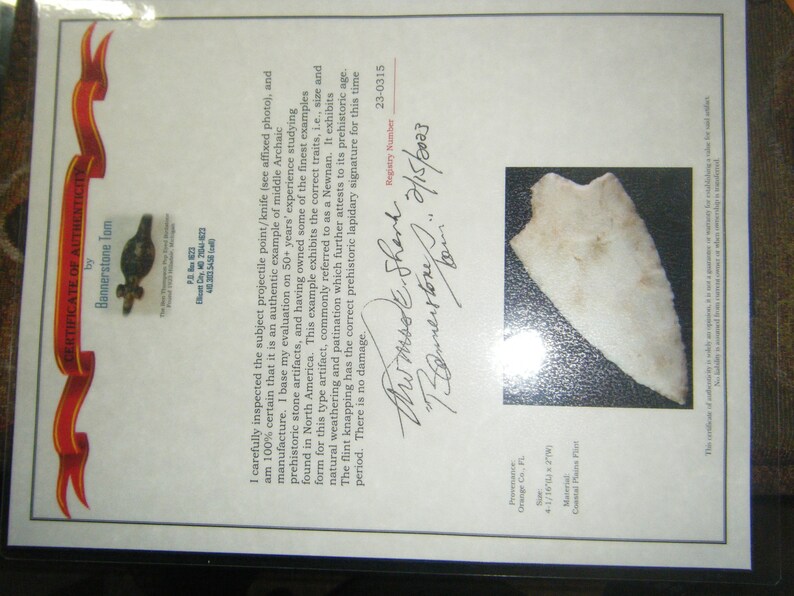 Arrowhead Indian, 4 In. Translucent Chert or Coral ,newnan- With COA - Etsy