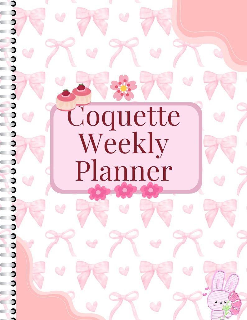 2025 Weekly Planner Printable PDF – Coquette Aesthetic, Pastel Girly ...