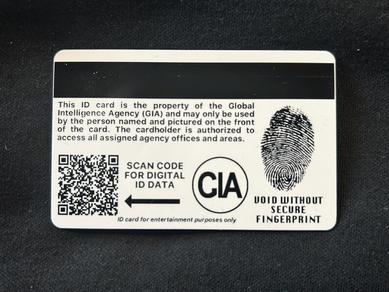 Secret Agent ID Card! CIA, Cosplay, Murder Mystery, Escape Room, Gag ...