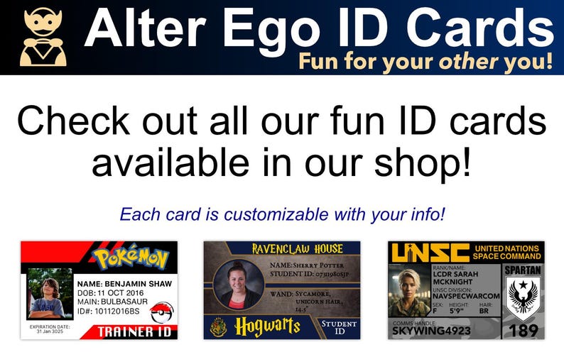 Pokemon Trainer ID Card - Customizable Trainer Card, Cosplay, Birthday ...