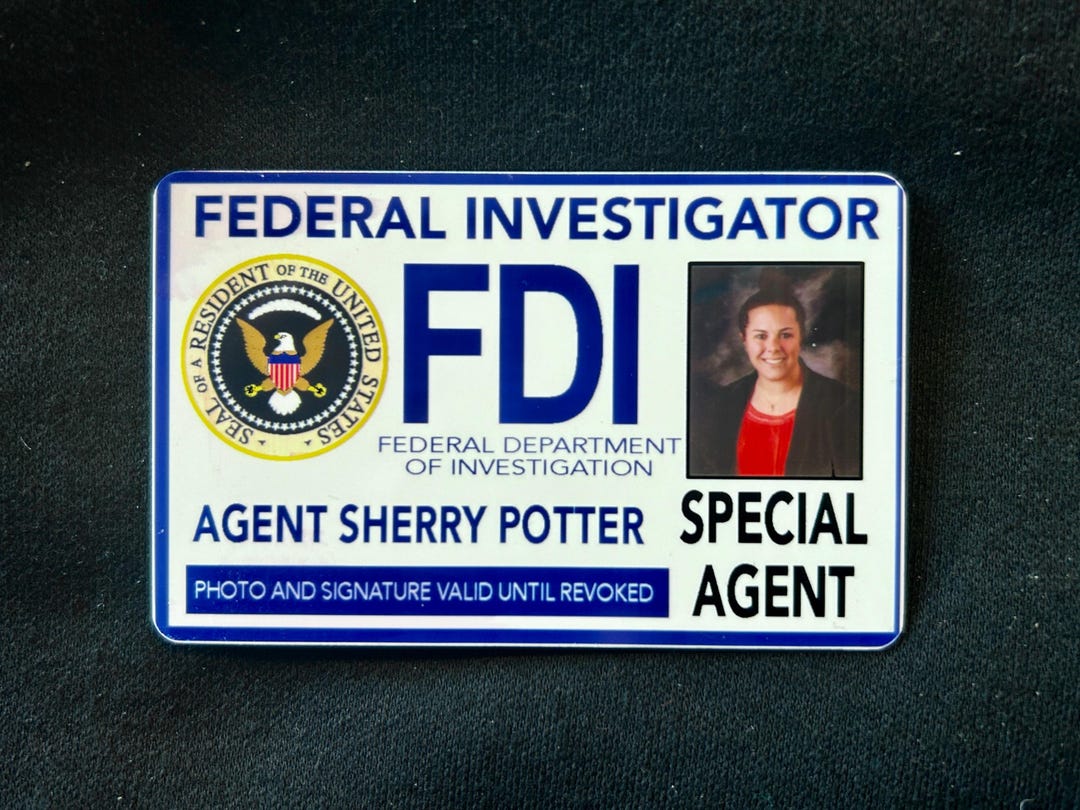 Fake Federal Agent ID Card: Cosplay, True Crime, Gag Gift - Etsy