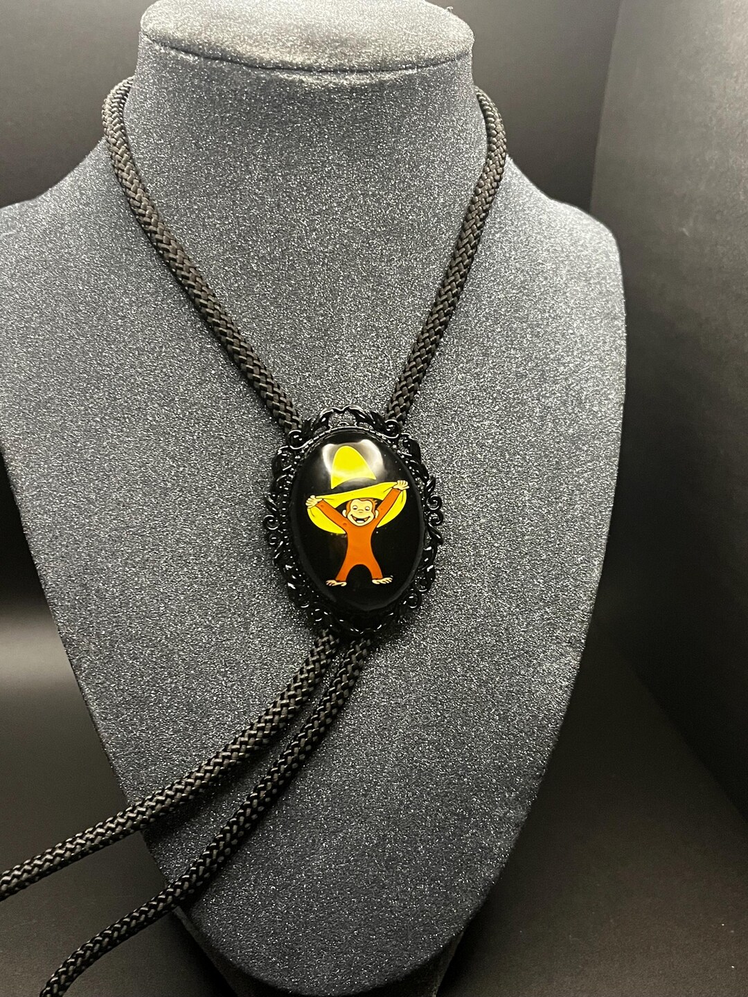 Vintage Curious George Pin Bolo Tie – Resin Cabochon - Etsy