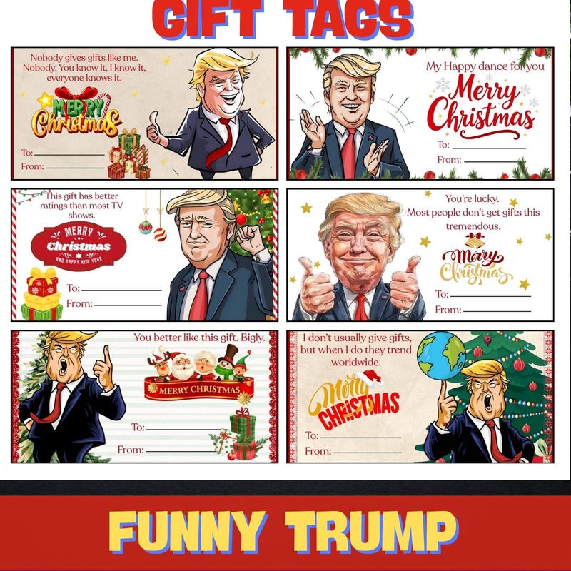 Trump Gift Tags Printable - 60+ Gift Ideas for 2025