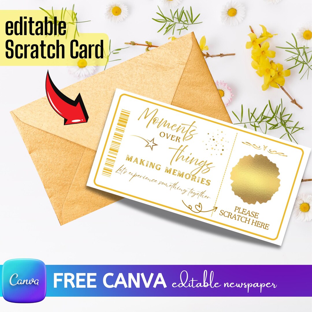 Scratch Card Time Voucher: Fillable DIY Gift (digital Download) - Etsy