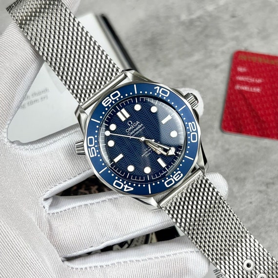 Omega Seamaster Diver 300M Blue Dial Mesh Bracelet Be… - Gem
