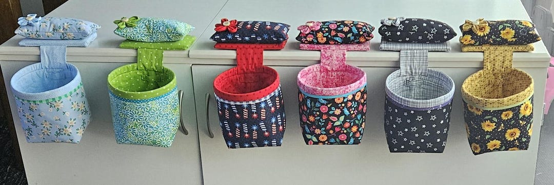 Handcrafted Thread Catcher: Cotton Basket With Pin Cushion & Snip ...