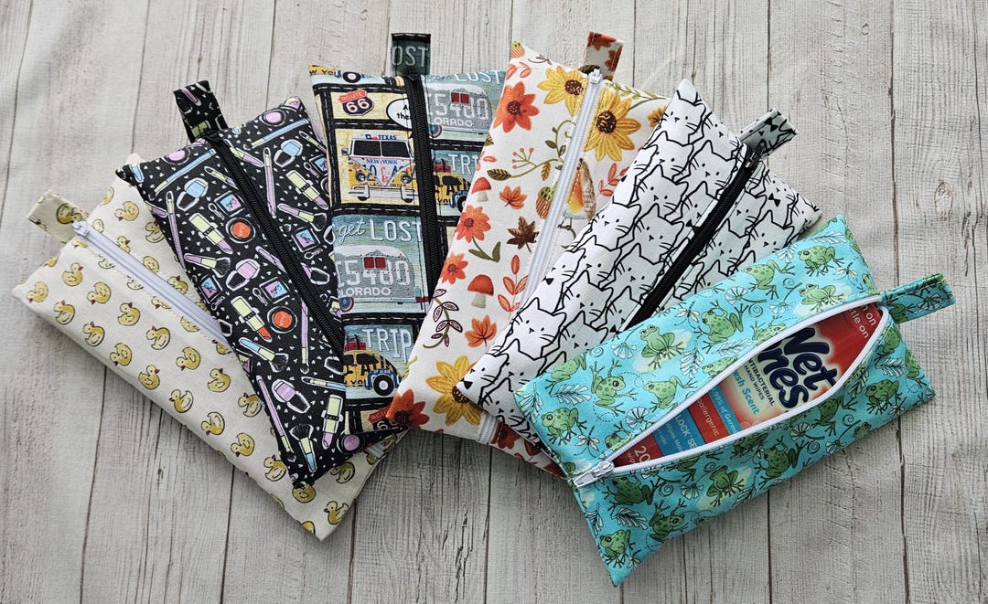 Wet Ones Zipper Pouch - Cotton Fabric Wet Wipe Case - Antibacterial ...