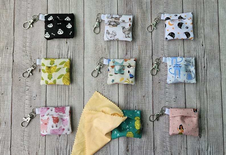 Eyeglass Wipe Pouch Keychain ~ Microfiber Cleaning Cloth ~ Sunglasses ...