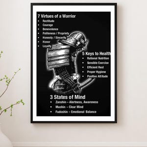 Bushido Code Printable • Samurai Warrior Wall Art • Zen Motivational ...