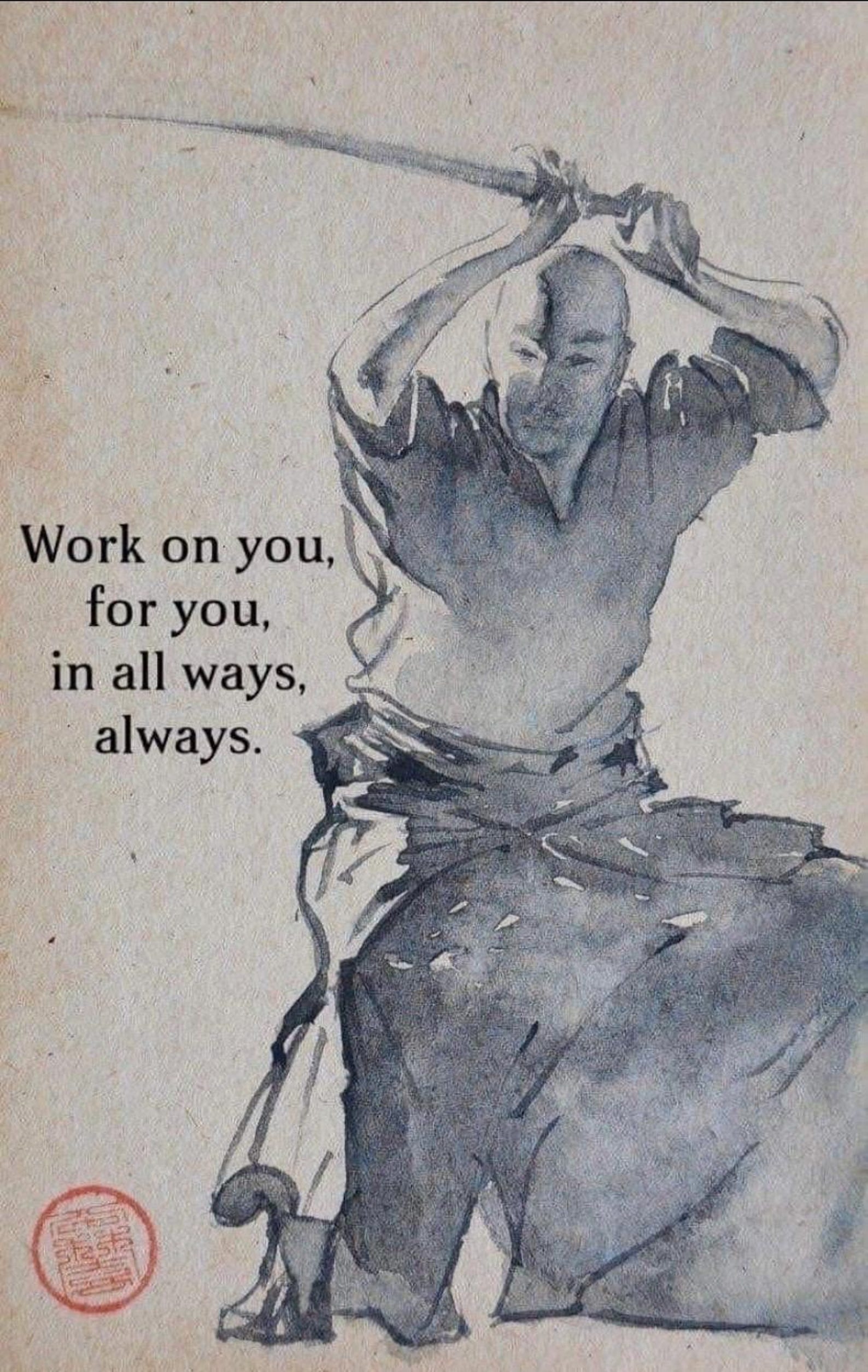 Work on You~ Samurai Warrior Wall Art, Bushido Code Print, Zen ...