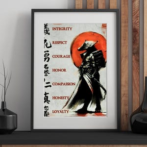 Bushido Code Printable • Samurai Warrior Wall Art • Zen Motivational ...
