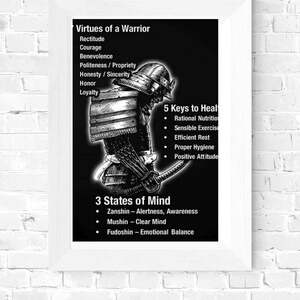Bushido Code Printable • Samurai Warrior Wall Art • Zen Motivational ...