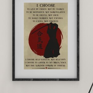 I Choose ~ Samurai Warrior Wall Art • Bushido Code Print • Zen ...