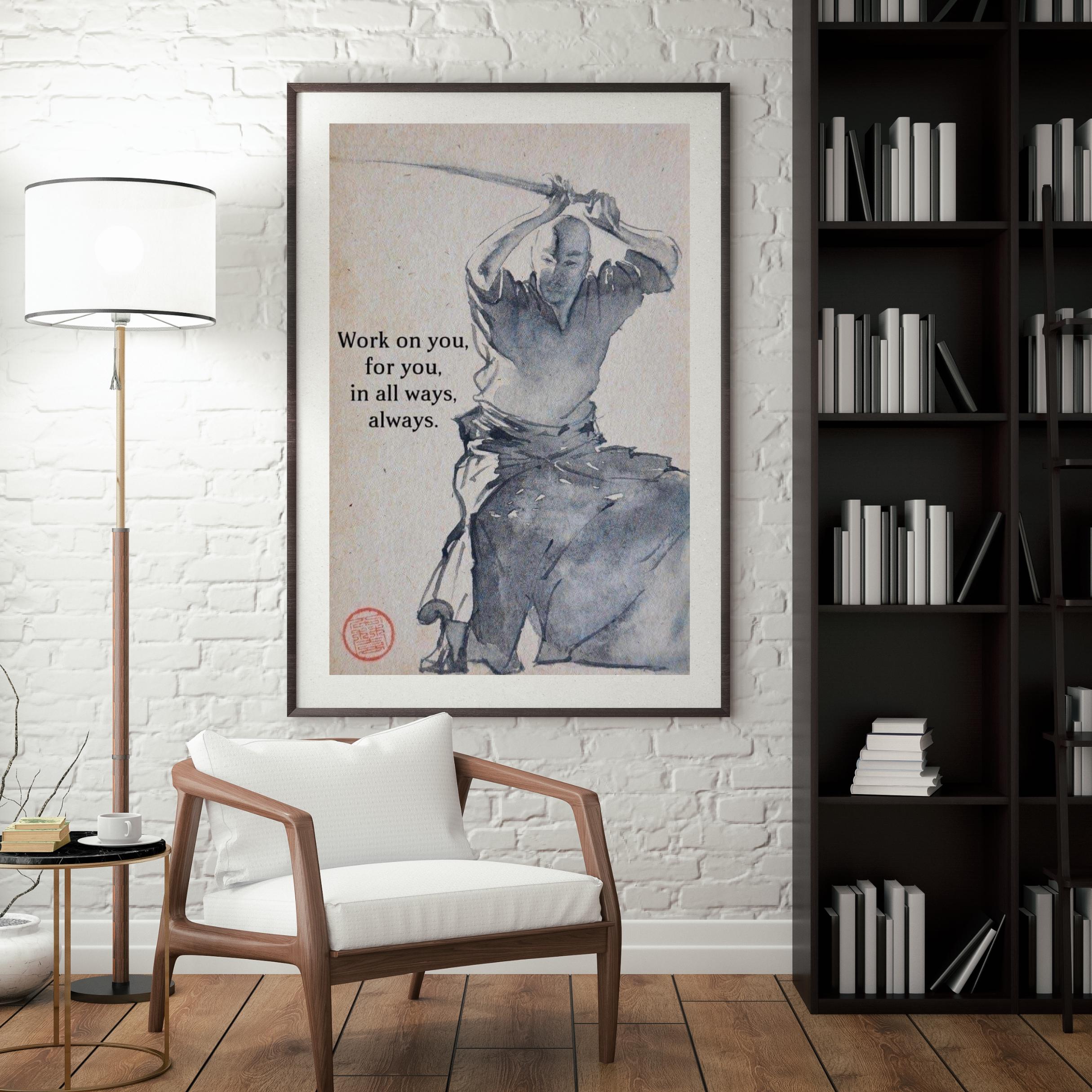 Work on You~ Samurai Warrior Wall Art, Bushido Code Print, Zen ...
