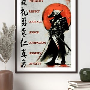 Bushido Code Printable • Samurai Warrior Wall Art • Zen Motivational ...