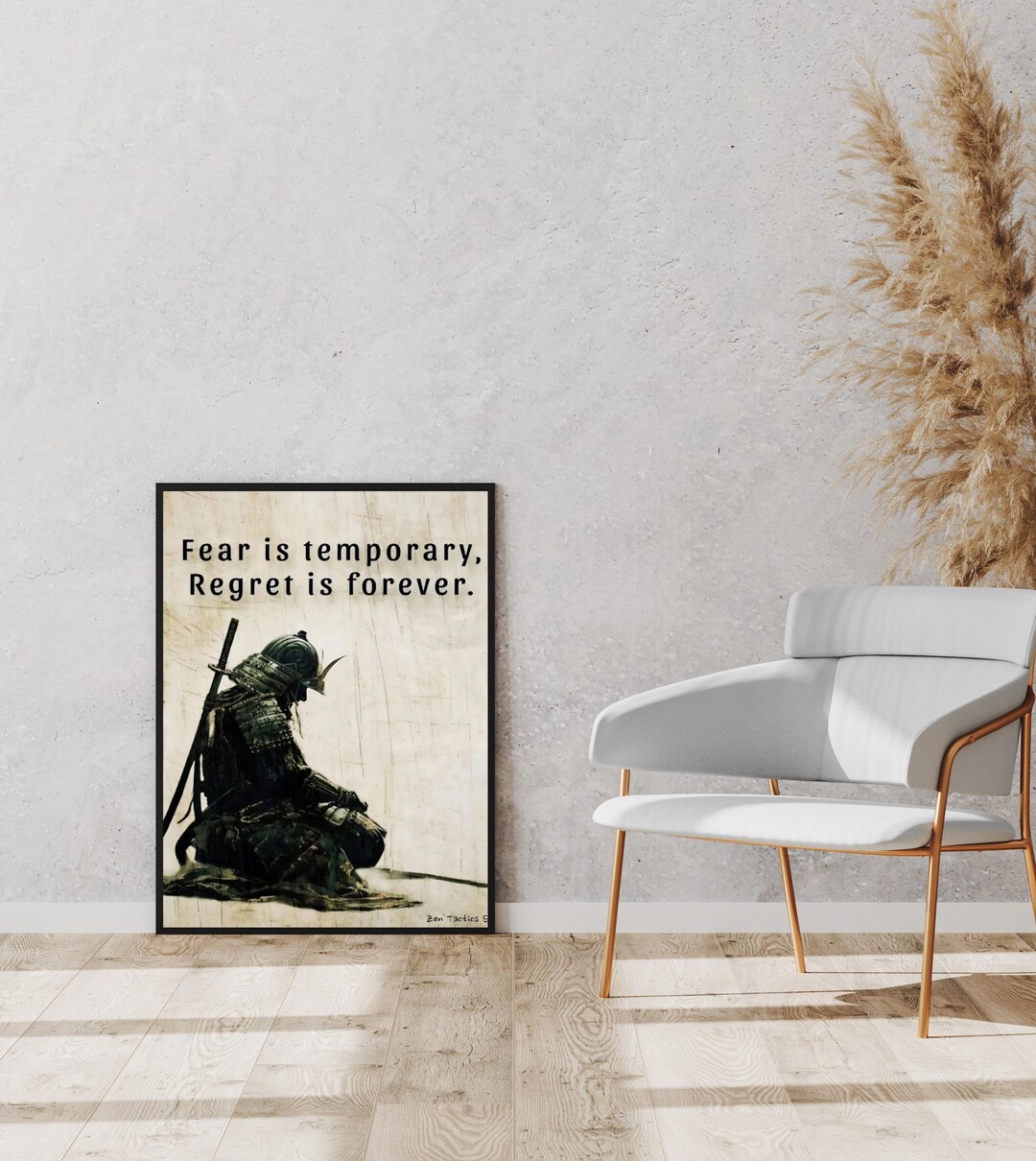 Fear V Regret ~ Samurai Warrior Wall Art • Bushido Code Print • Zen ...