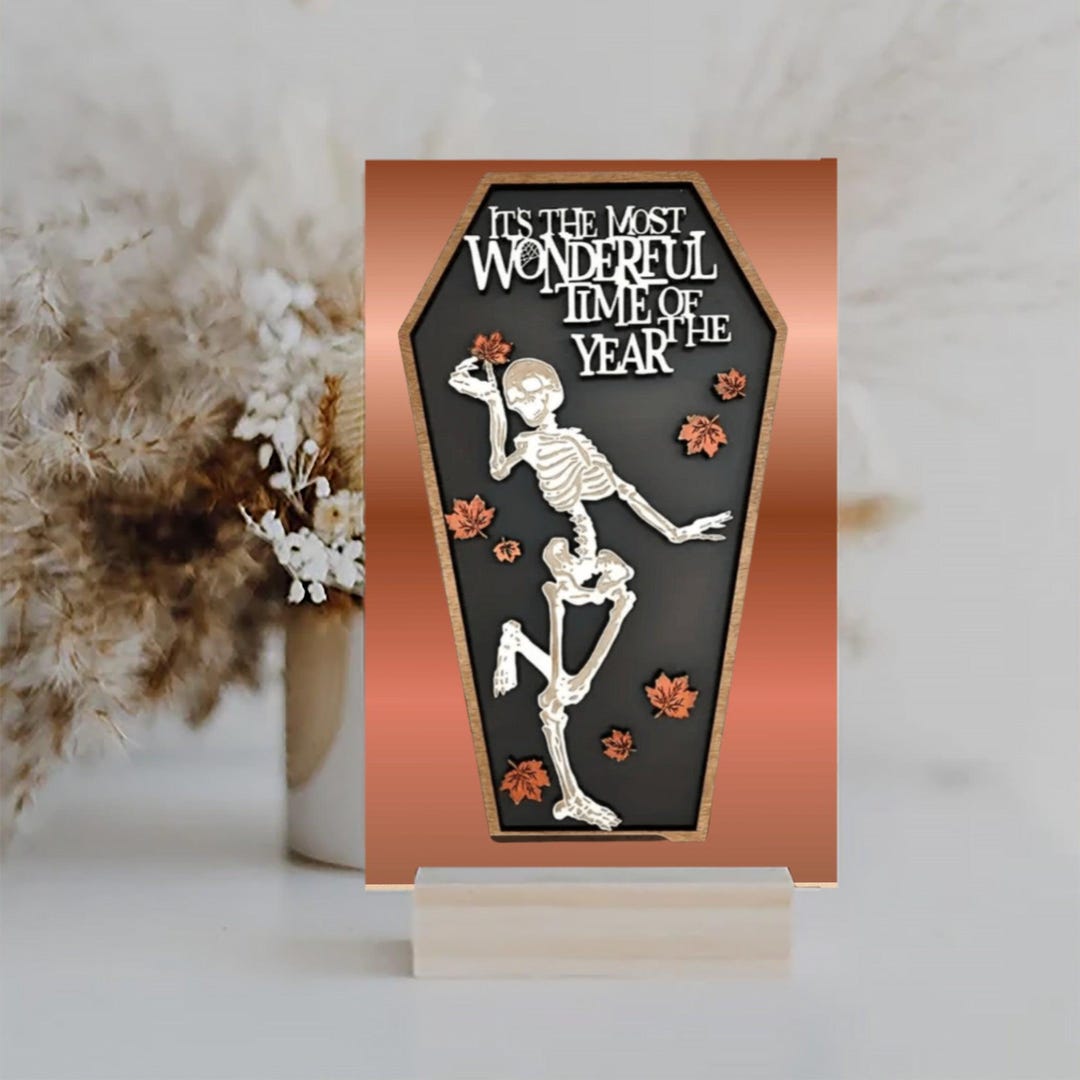 Halloween Skeleton MDF Sign - Spooky Season Decor (6x10) - Etsy