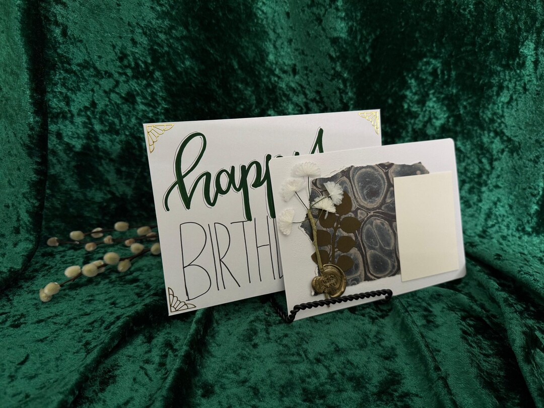 Jade Letters | Earthy Vintage-inspired Custom Card - Etsy