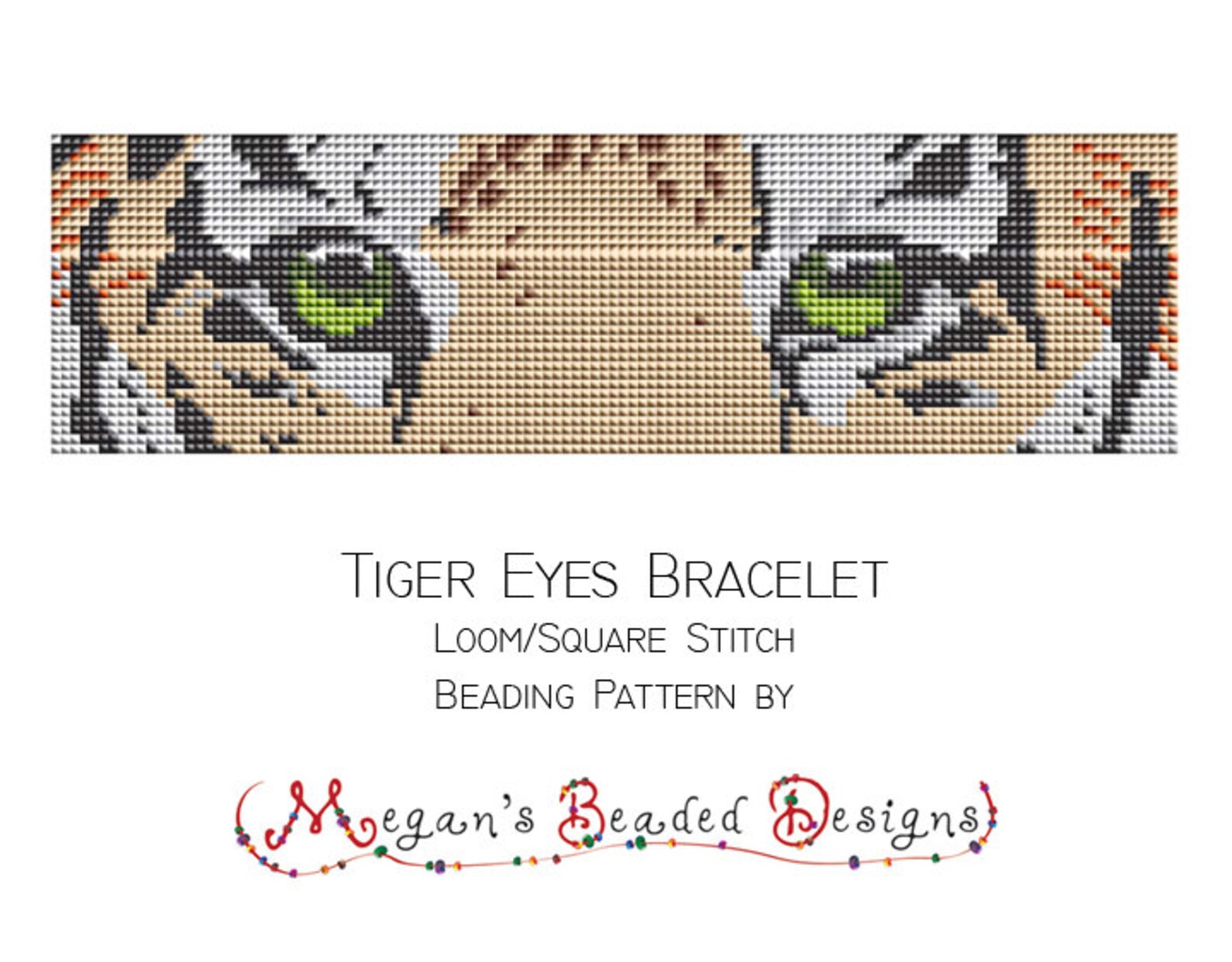 Loom Beading Pattern Tiger Eyes Bracelet for Loom or Square Stitch - Etsy