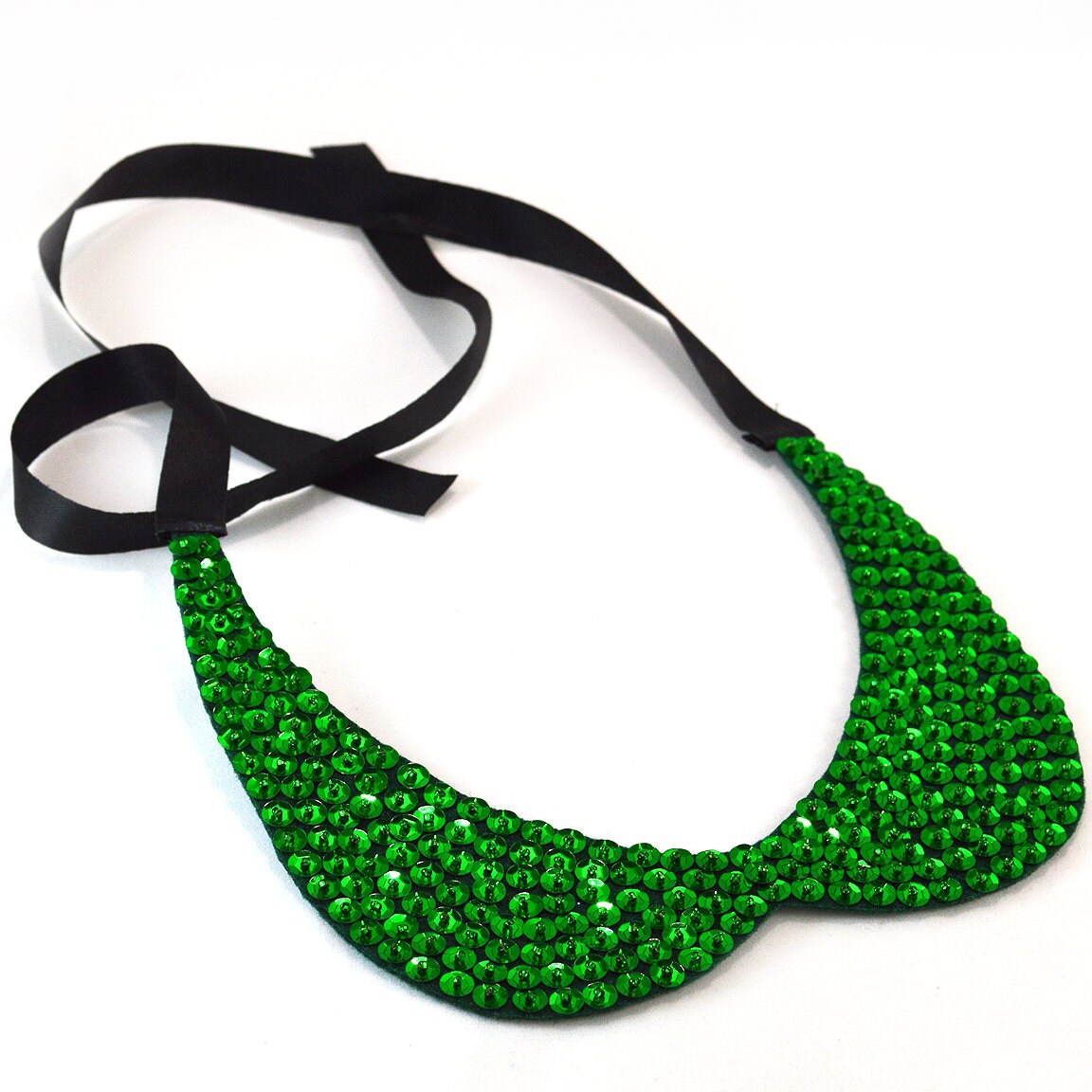 Green Sequin Collar Necklace One Short Day in the Emerald City - Etsy