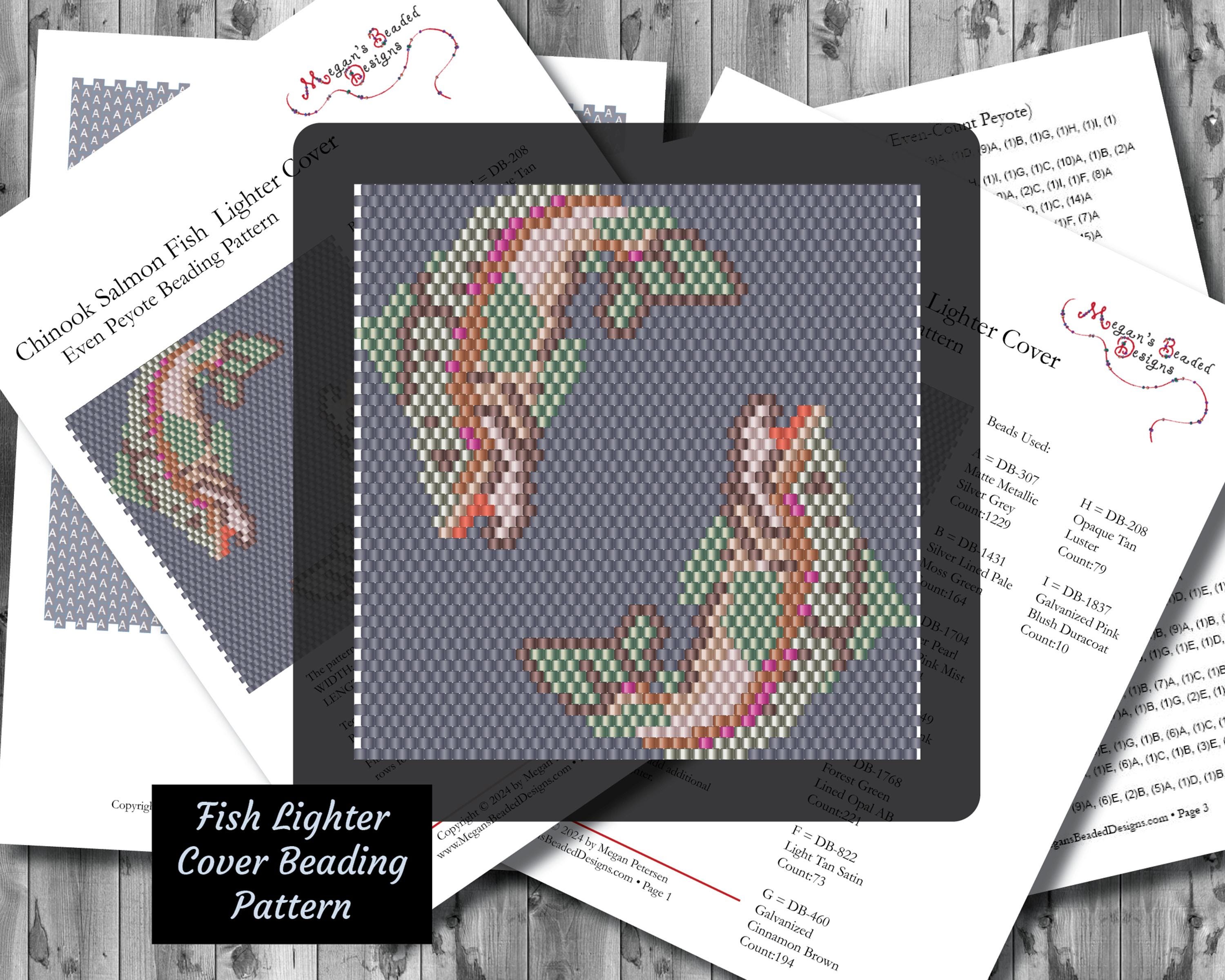 Beading Pattern: Chinook Salmon Fish Lighter Cover in Brick Stitch or ...