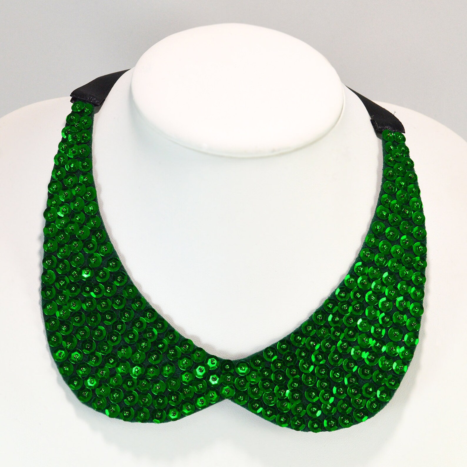 Green Sequin Collar Necklace One Short Day in the Emerald City - Etsy