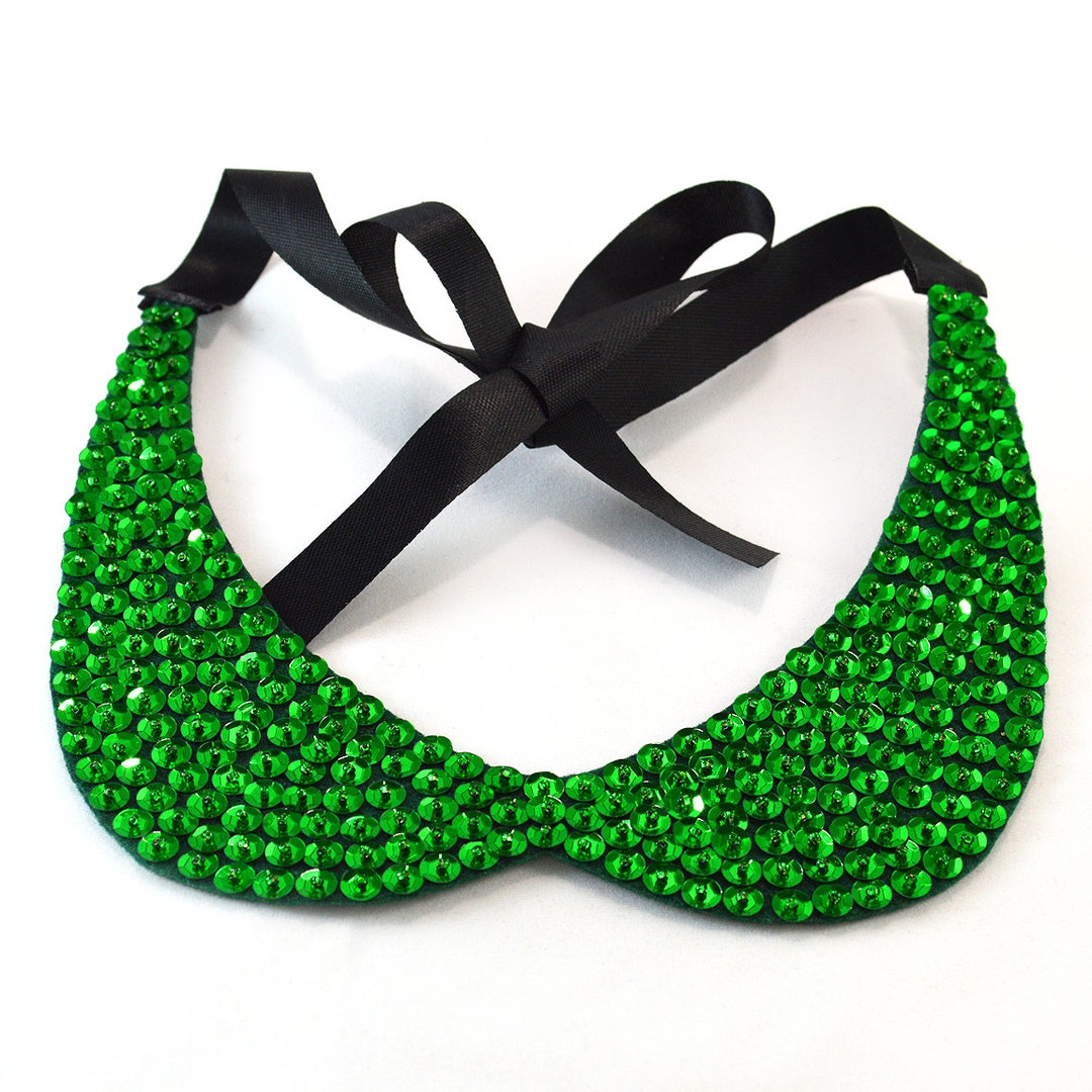 Green Sequin Collar Necklace One Short Day in the Emerald City - Etsy