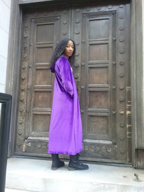 Purple Velvet Duster Hoodie - Etsy