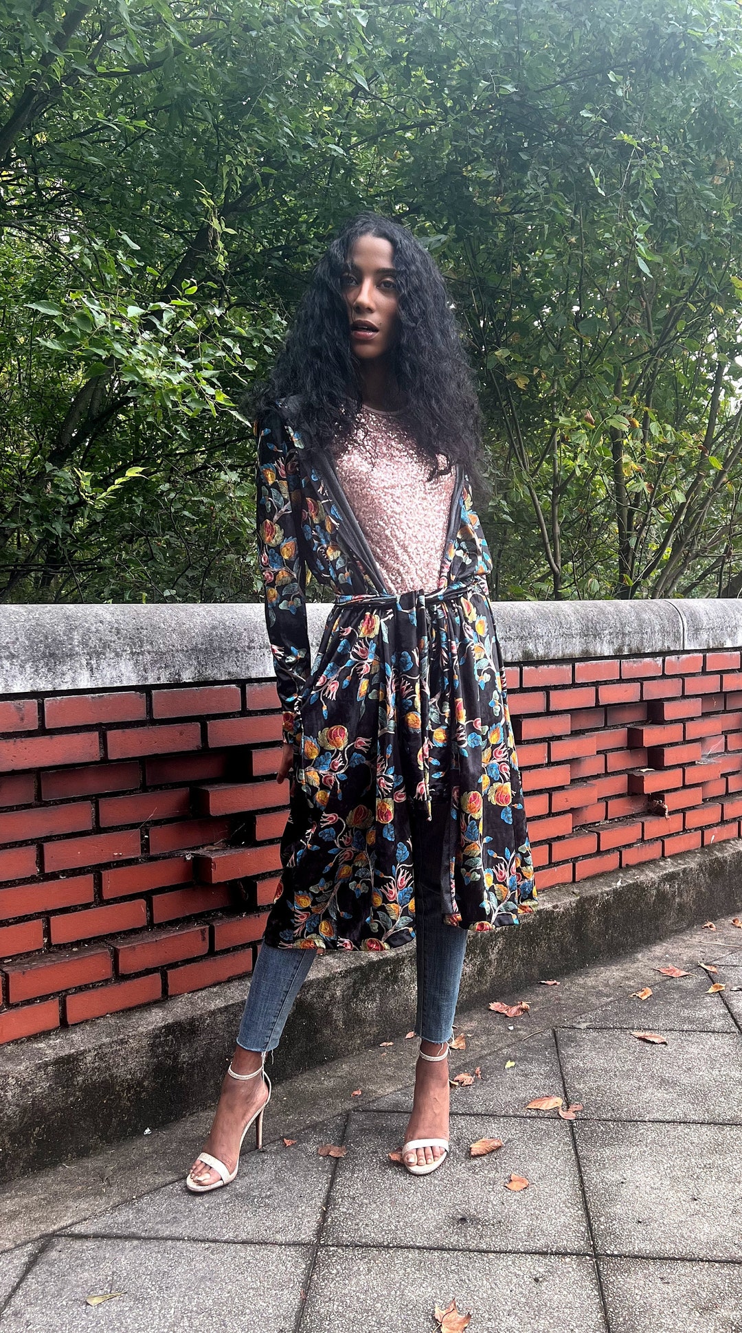 Floral Vines Velvet Duster Hoodie - Etsy