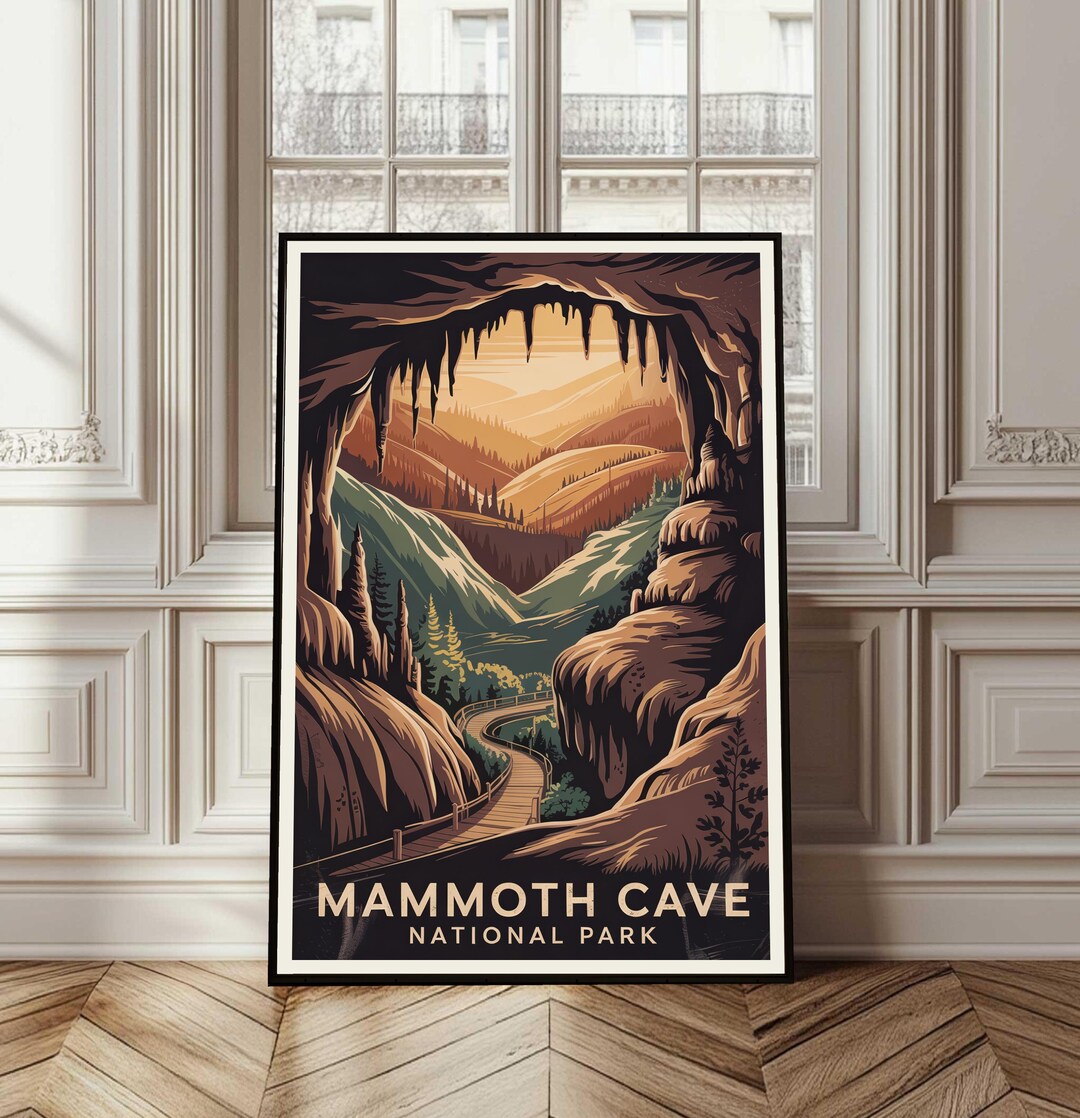 Mammoth Cave National Park Poster, Mammoth Cave Travel Poster, Kentucky ...
