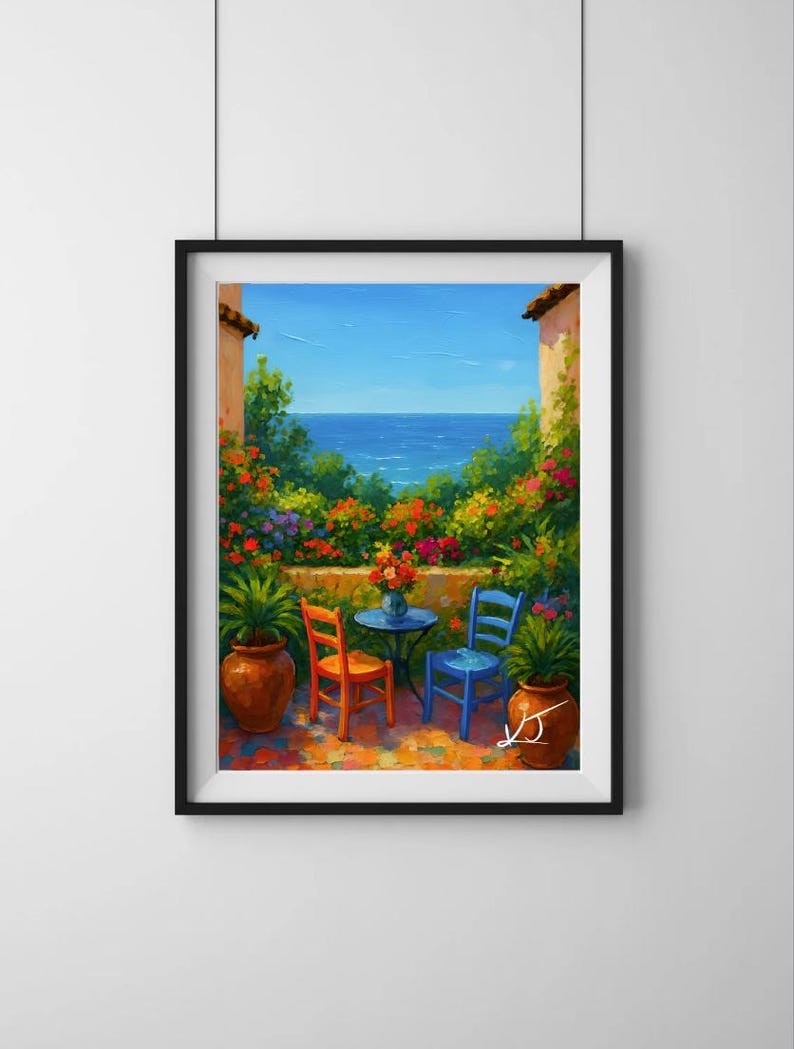 Pop Art Garden Painting Digital Download, Pop Art Ocean View ...