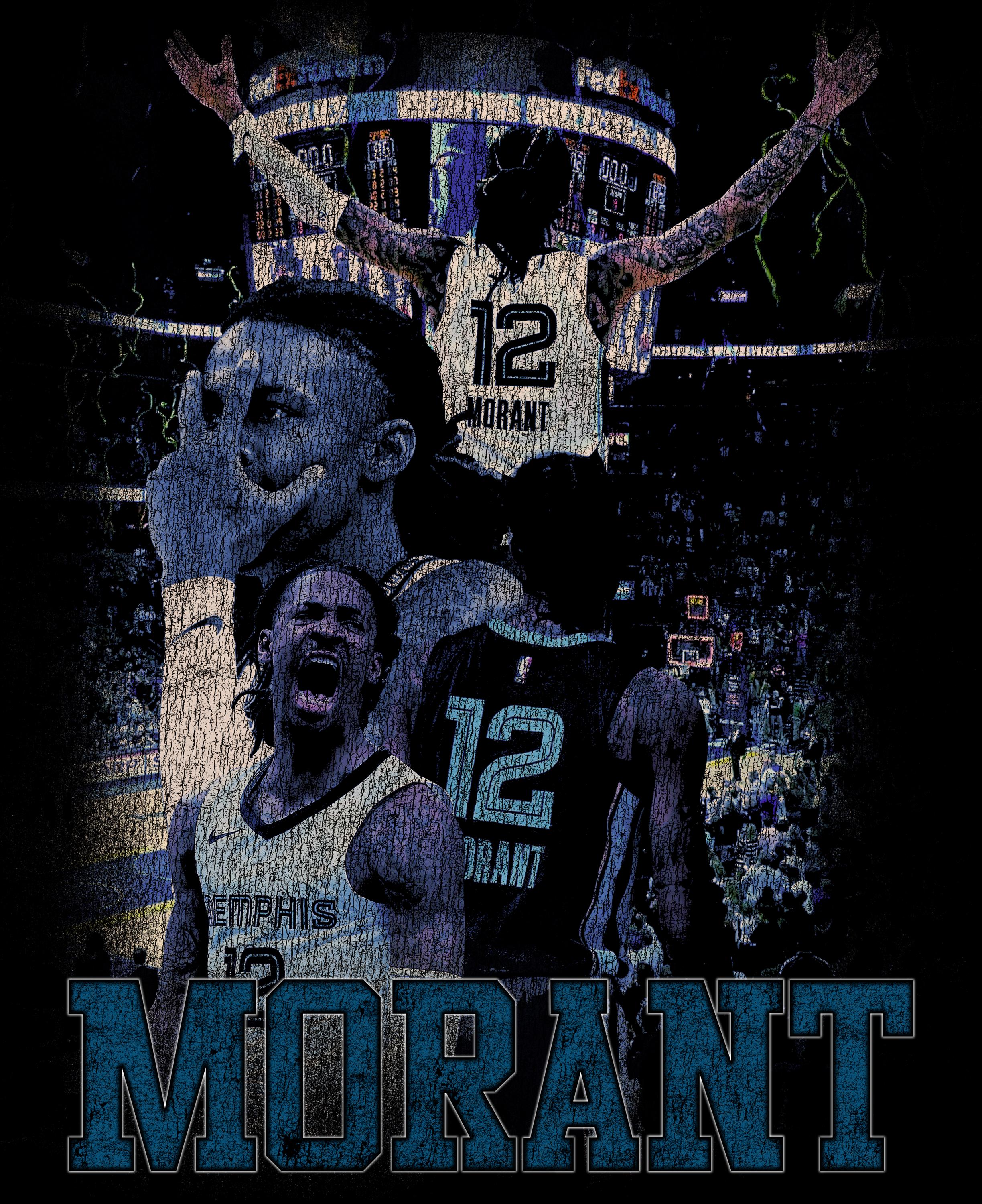 Ja Morant Vintage PNG | Grunge T Shirt Design Download for Streetwear ...