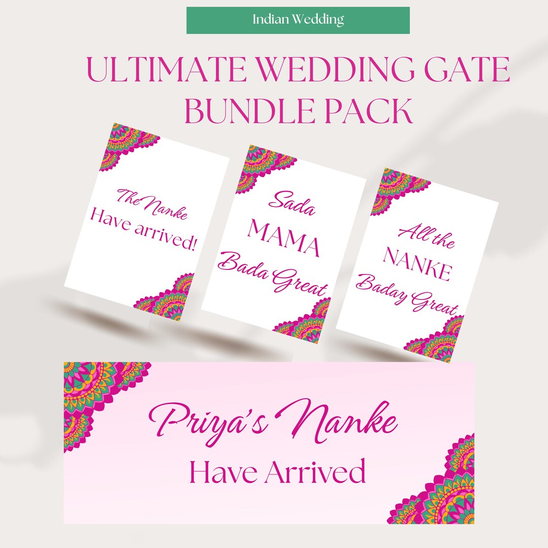 Indian Wedding Gate Signs | Wedding Gate Signs | Nanke Arrival Signs ...