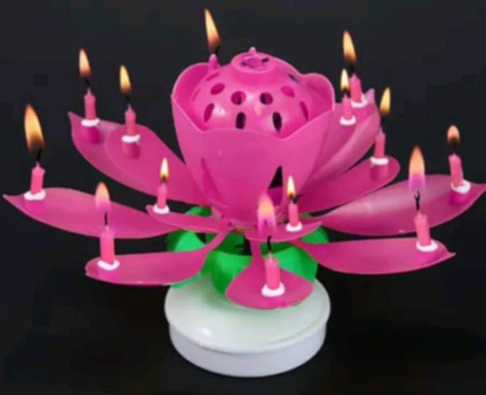 Musical Rotating Flower Birthday Candle: Plays Happy Birthday 14 ...