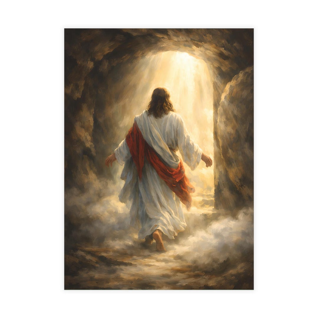 Jesus Emerging From the Tomb Postcard | Resurrection Religious Postcard ...