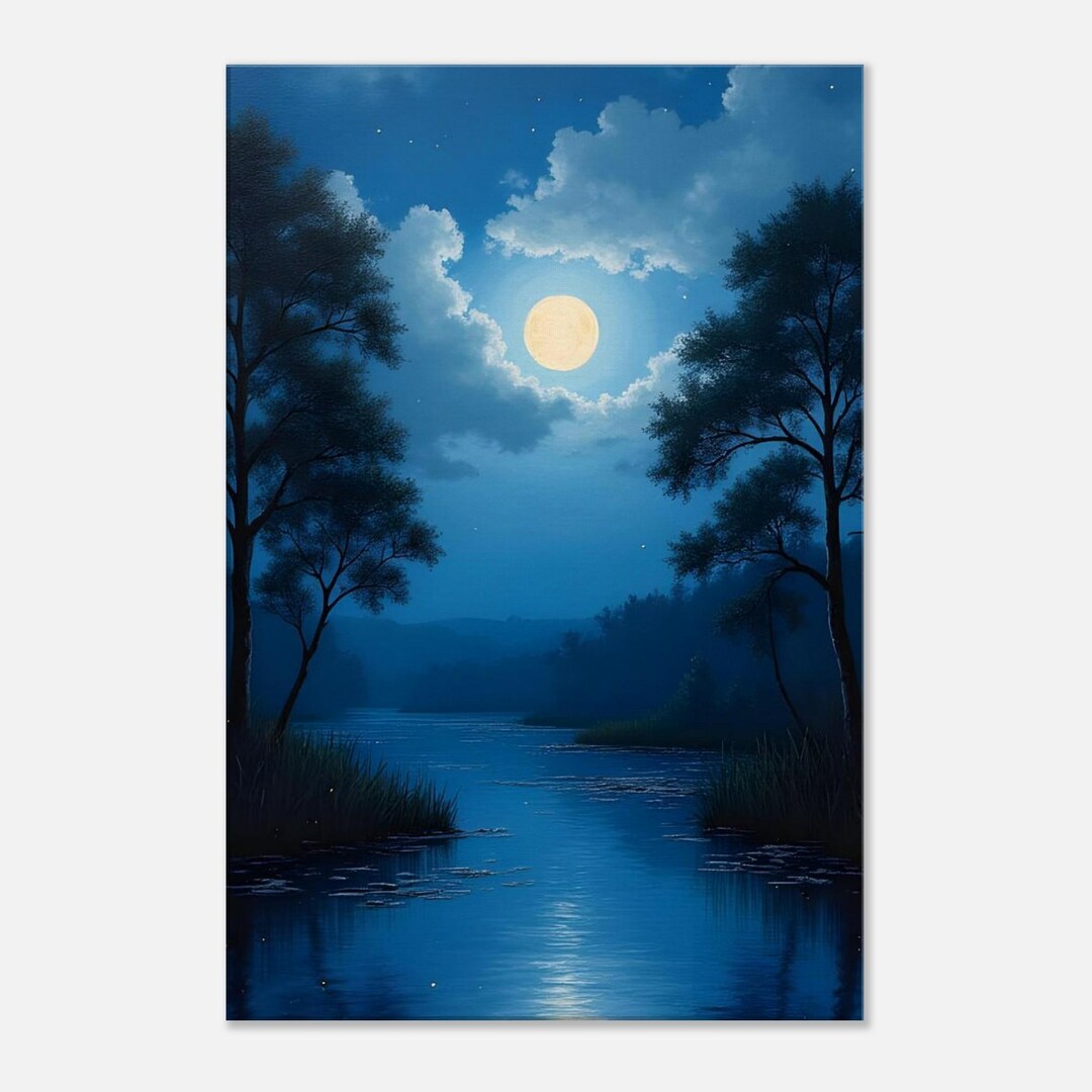 Stunning Louisiana Bayou Night Canvas Print - Immersive Art for Home ...