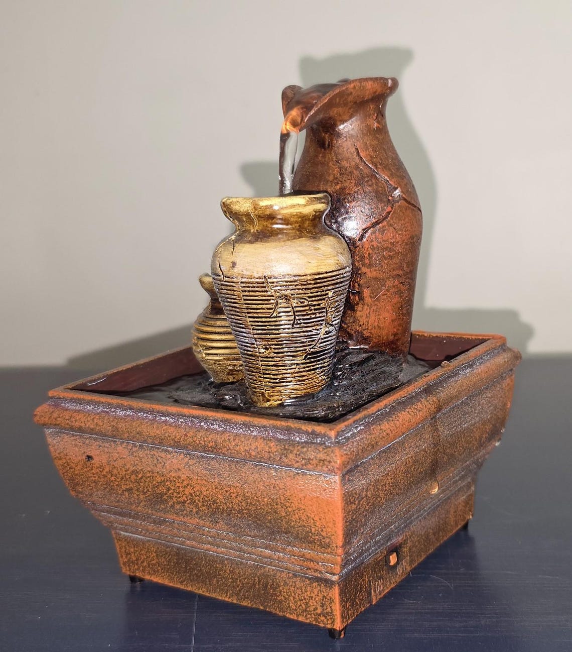 Battery-powered Tabletop Fountain | Rustic Pot Design | Great Gift, New ...