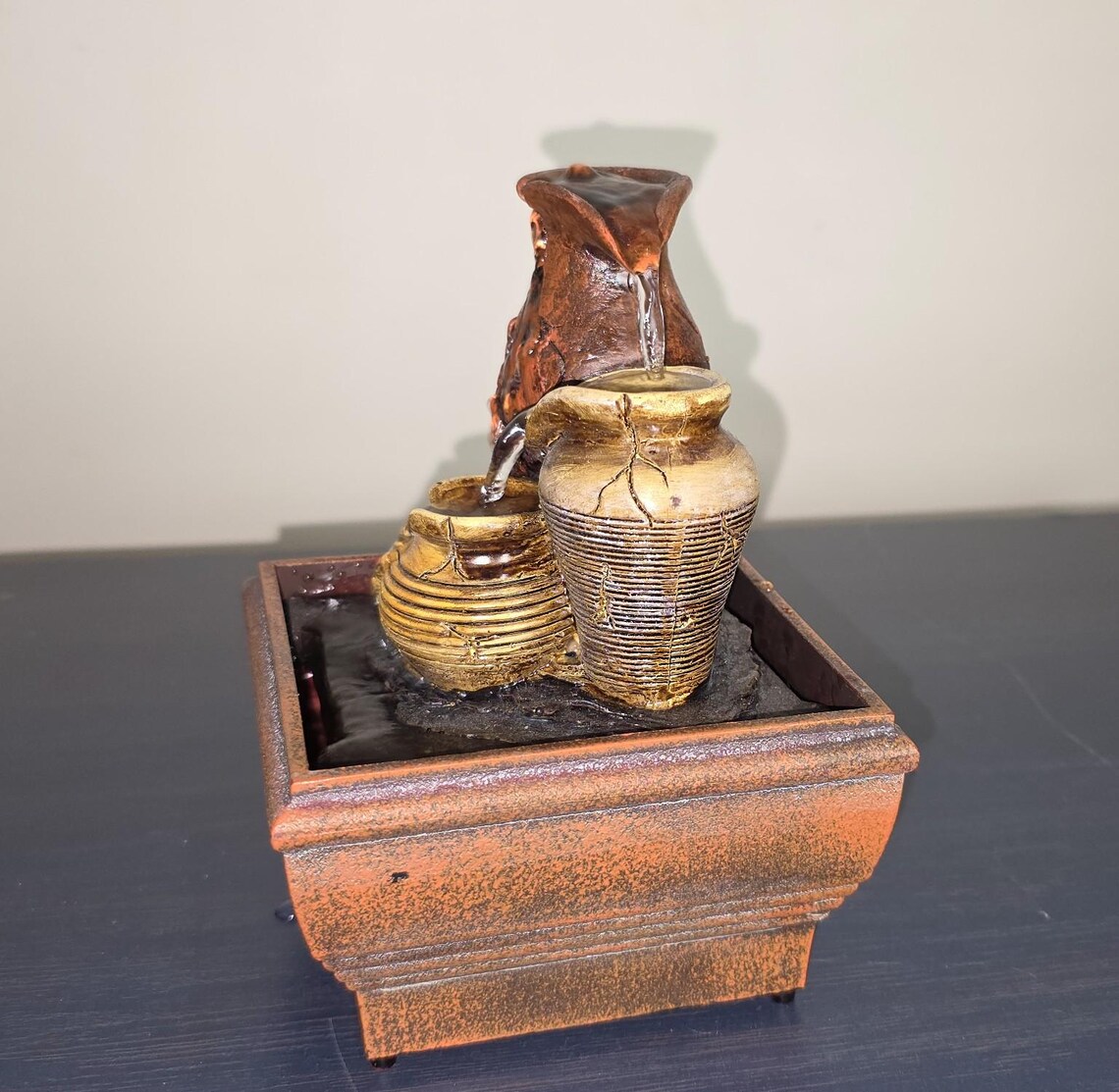 Battery-powered Tabletop Fountain | Rustic Pot Design | Great Gift, New ...