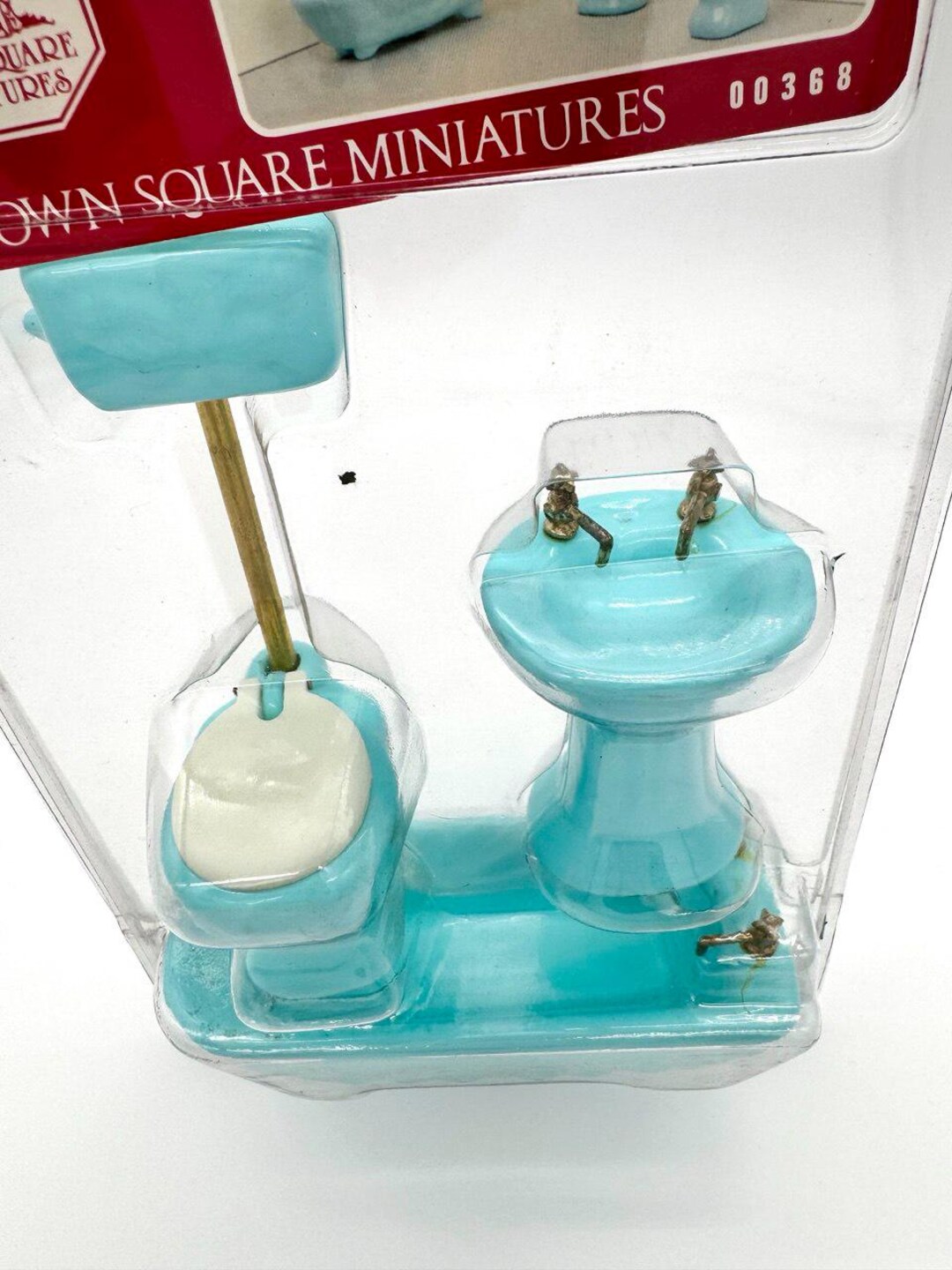 RARE Aqua Blue Town Square Miniatures Bathroom Set – 1:12 Scale ...