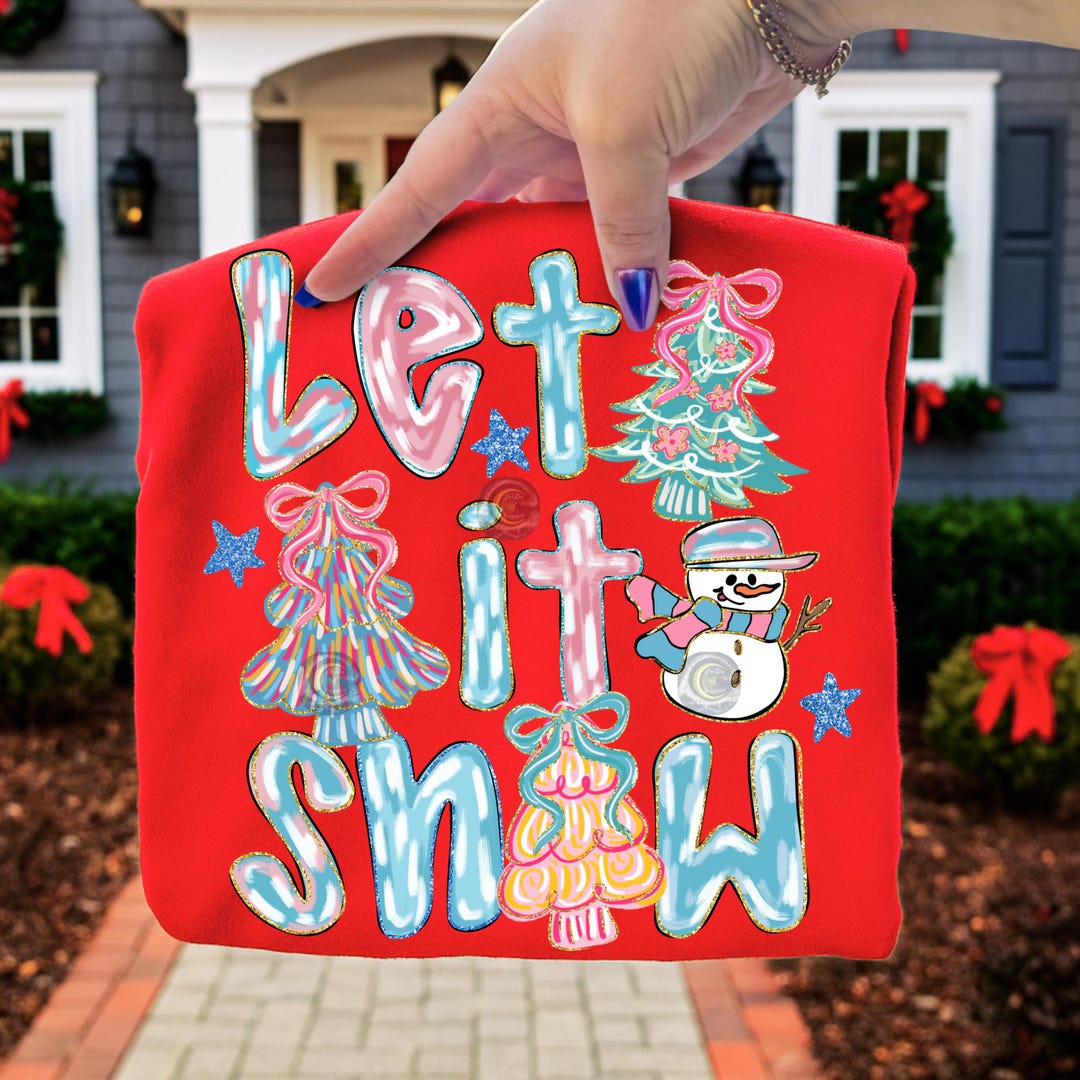 Let It Snow PNG, Christmas Coquette Clipart (digital Download) - Etsy