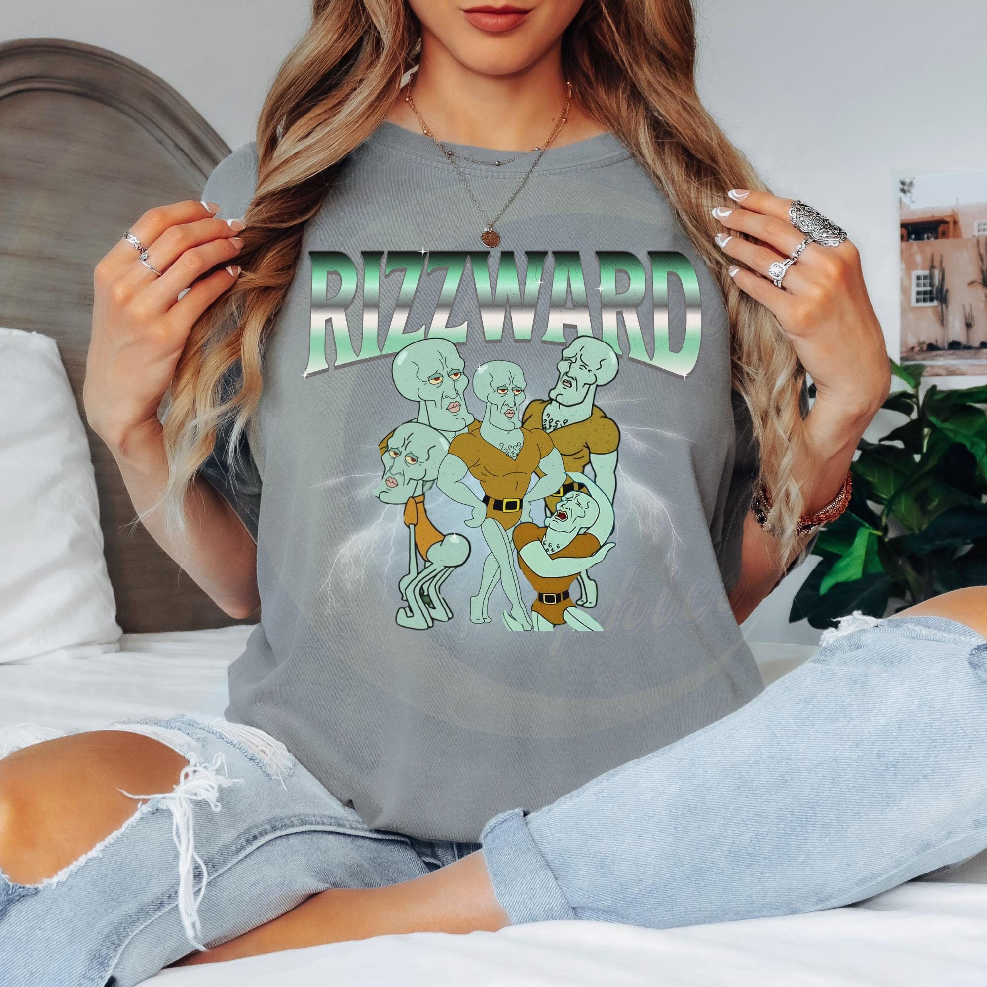 Rizzward Handsomesquidward Meme Shirt, Comfort Colors Y2K Spongbob Tee ...