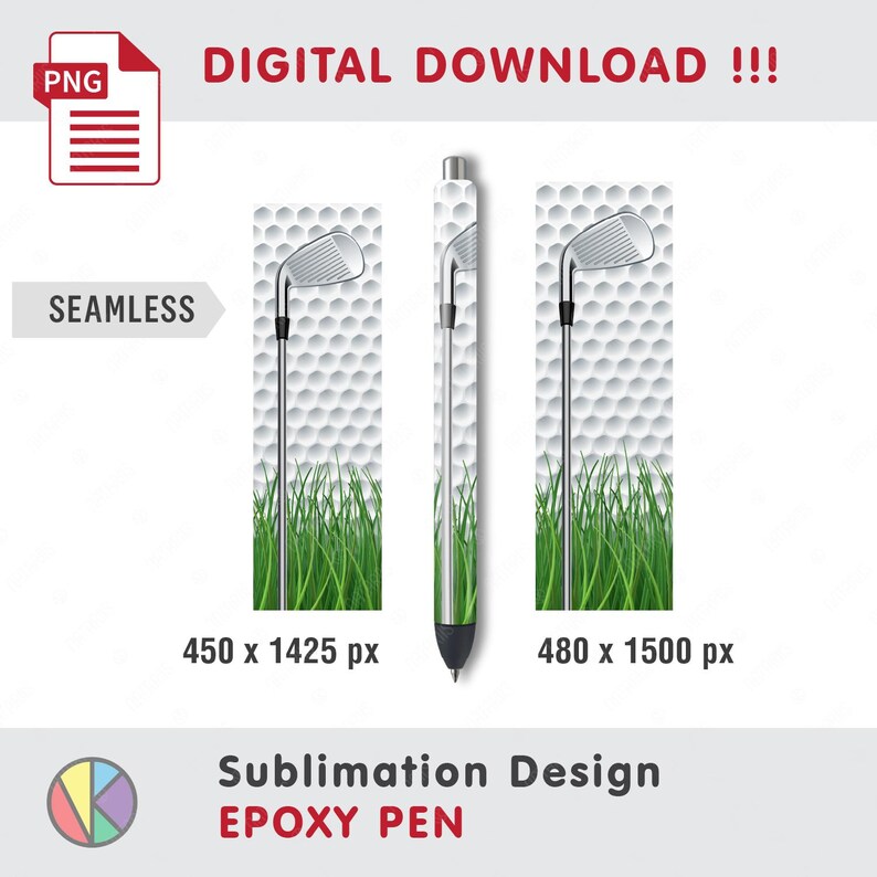 3 Seamless Golf Patterns - Epoxy Pen Wrap - Sublimation - Waterslade ...