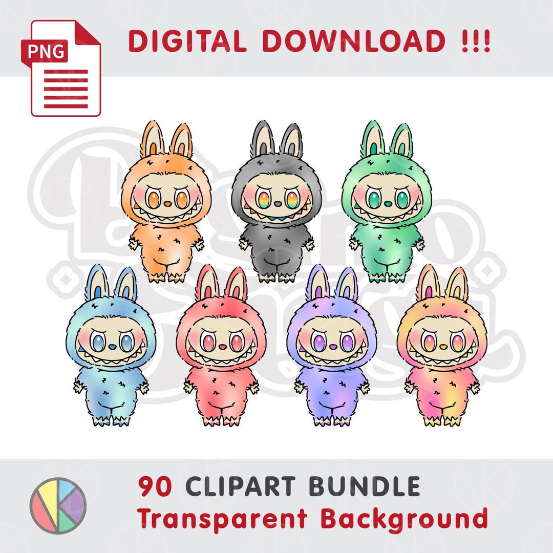 90 Monsters Clipart Designs - Big Bundle - PNG Transparent Background ...